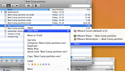 Running the Vista x64 Partition in VMWare Fusion